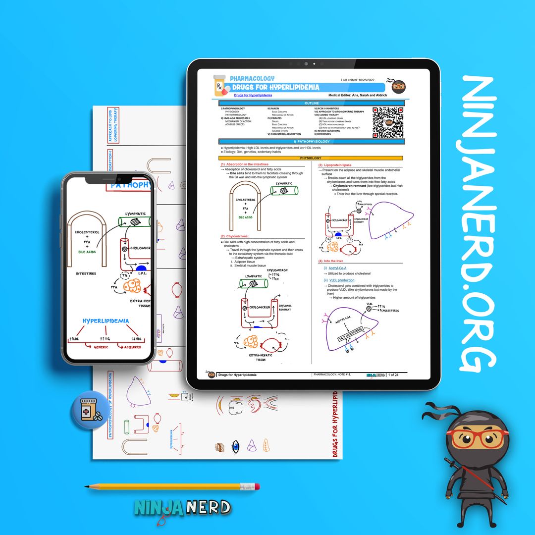 Drugs for Hyperlipidemia - Illustrations - NinjaNerd Medicine